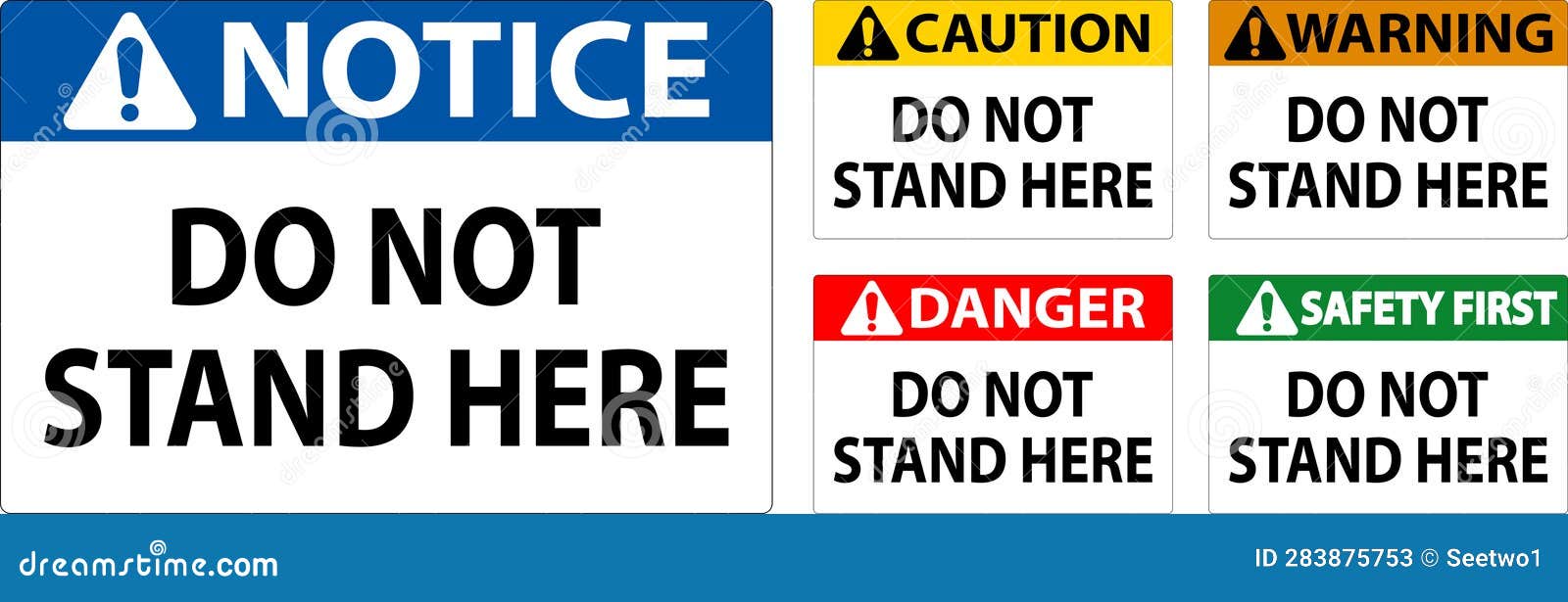 Danger Sign Do Not Stand Here on White Background Stock Vector ...
