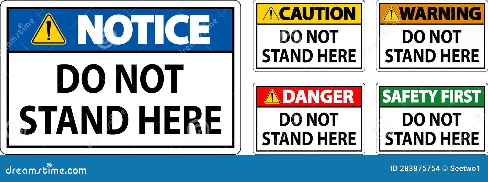 Danger Sign Do Not Stand Here on White Background Stock Vector ...