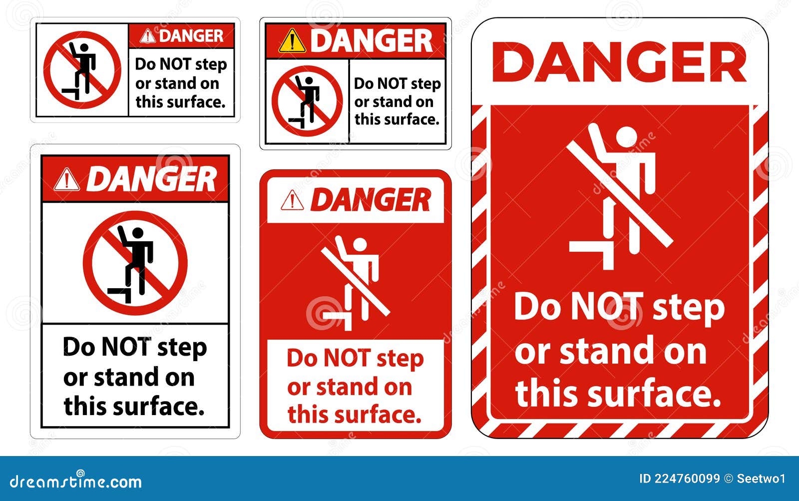 Danger Sign Do Not Step or Stand on this Surface Stock Vector ...