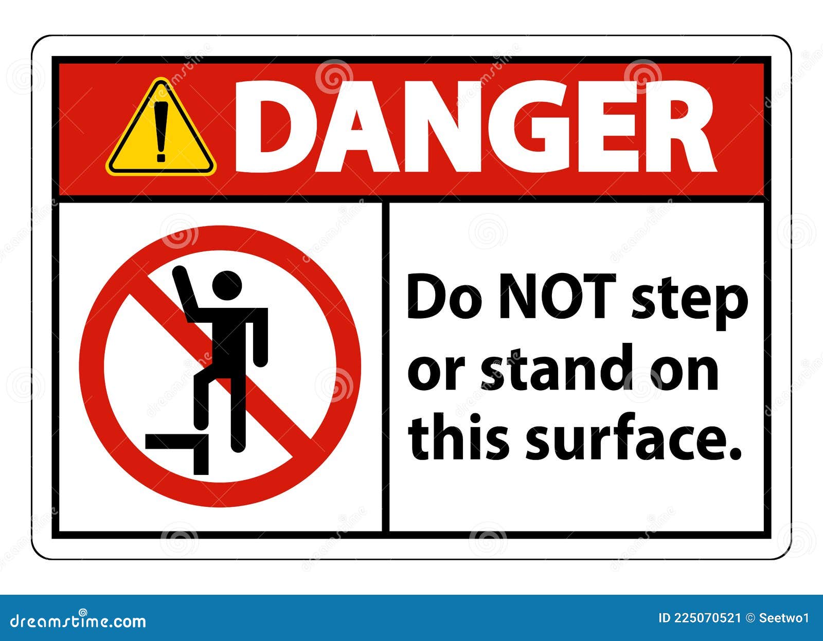 Danger Stand Clear Of Door Symbol Sign On White Background Cartoon ...