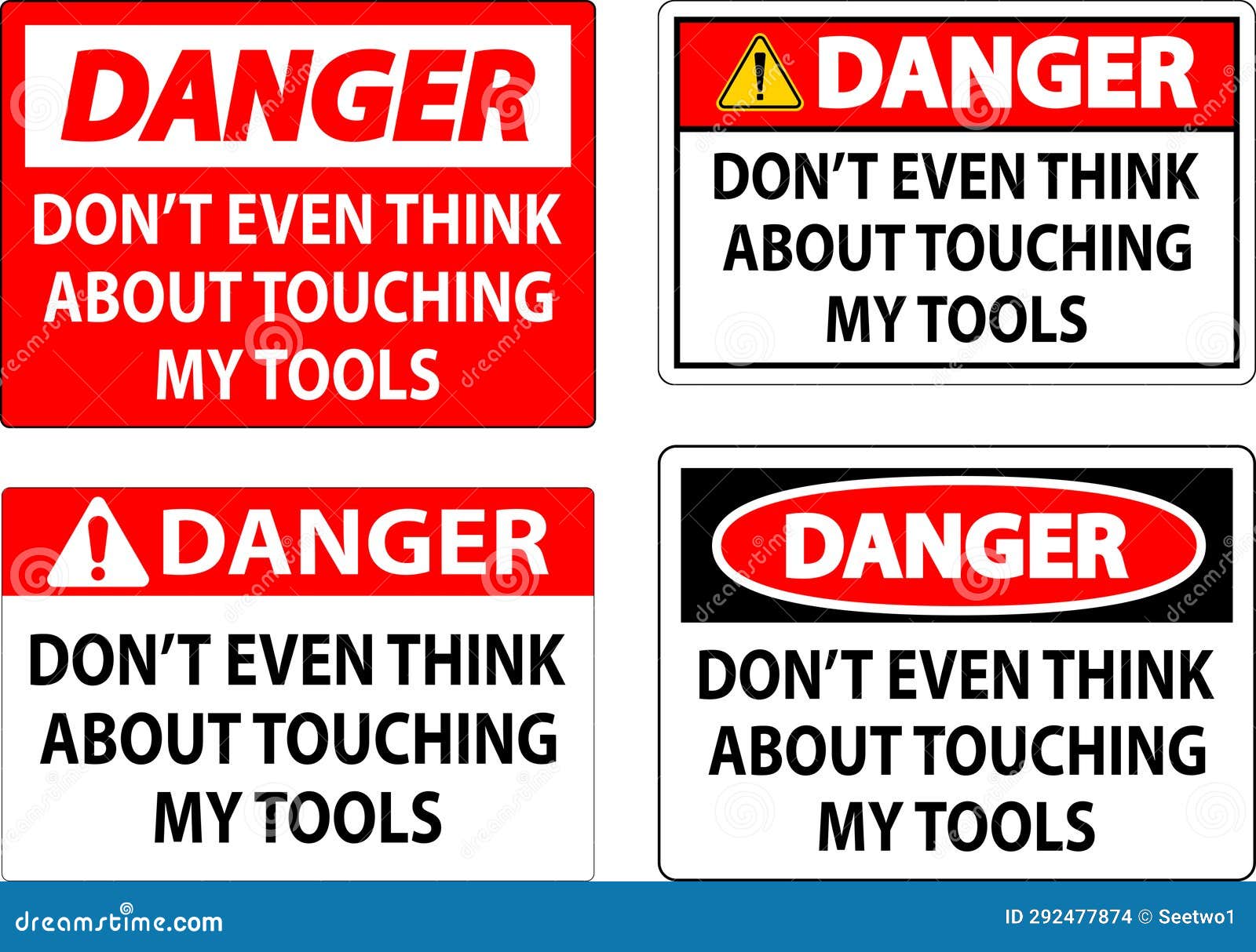 Danger Sign Do Not Touch the Tools Stock Vector - Illustration of body ...