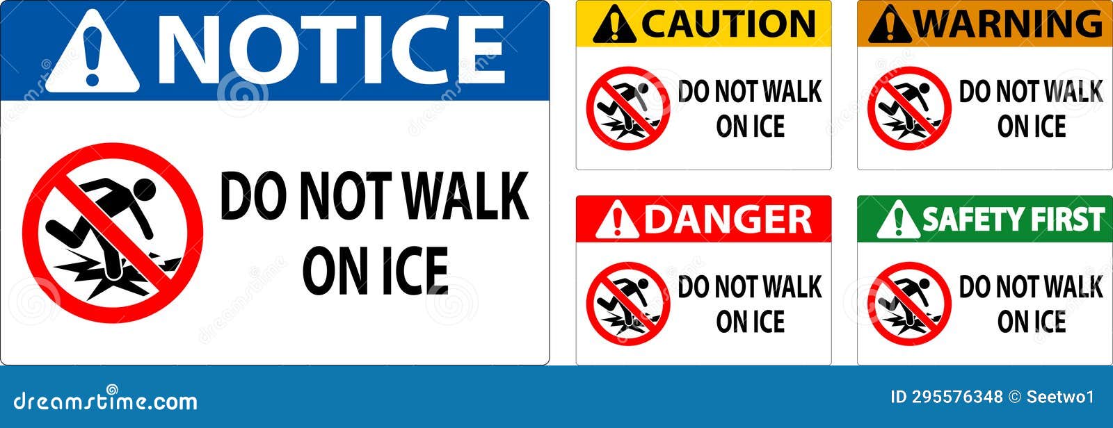 Danger Sign Do Not Walk on Ice Stock Vector - Illustration of flake ...