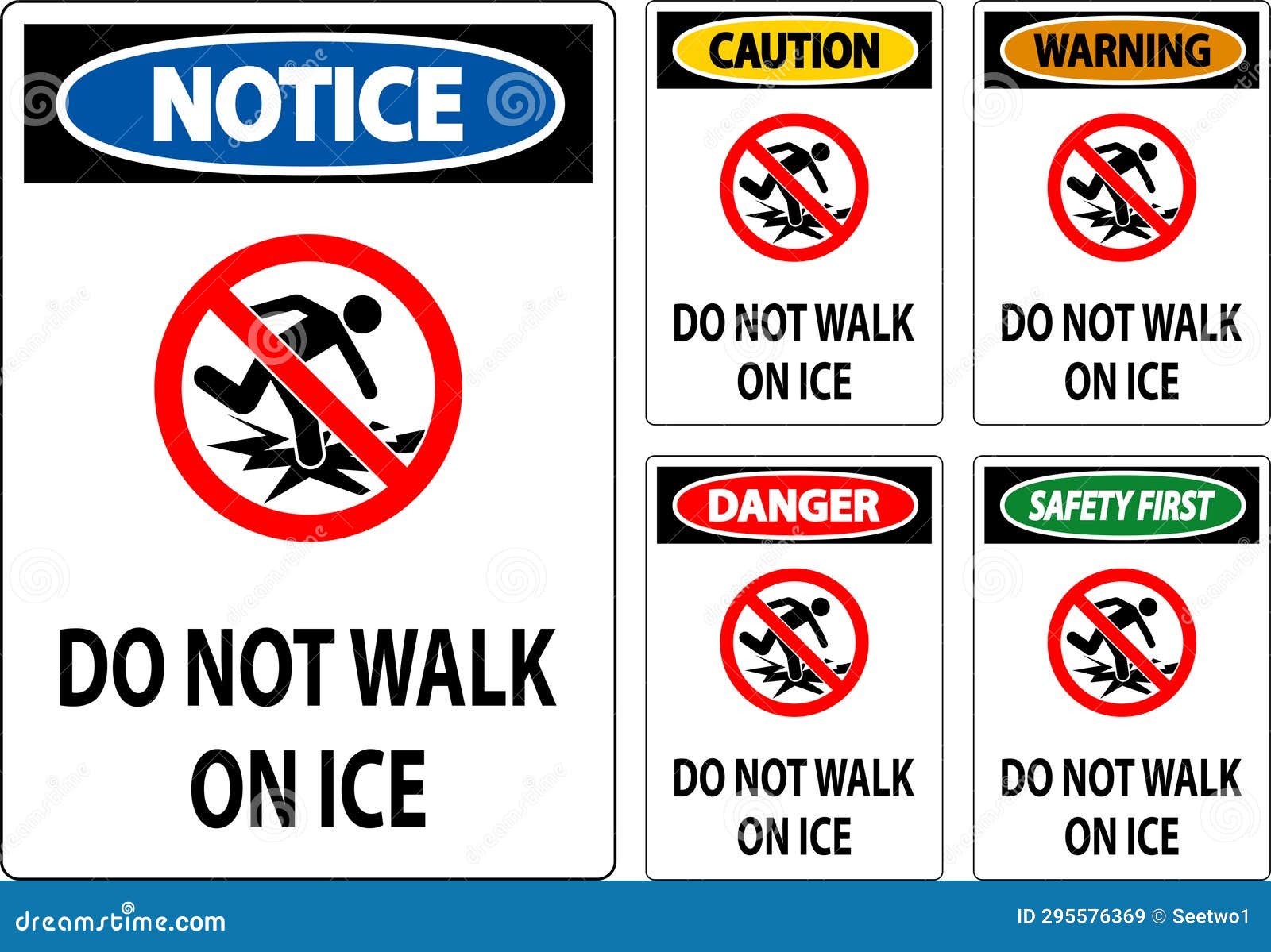 Danger Sign Do Not Walk on Ice Stock Vector - Illustration of floor ...