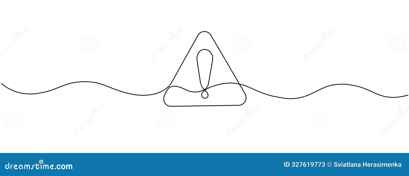 A Danger Sign Drawn in One Continuous Line. Attention Sign, Stop ...