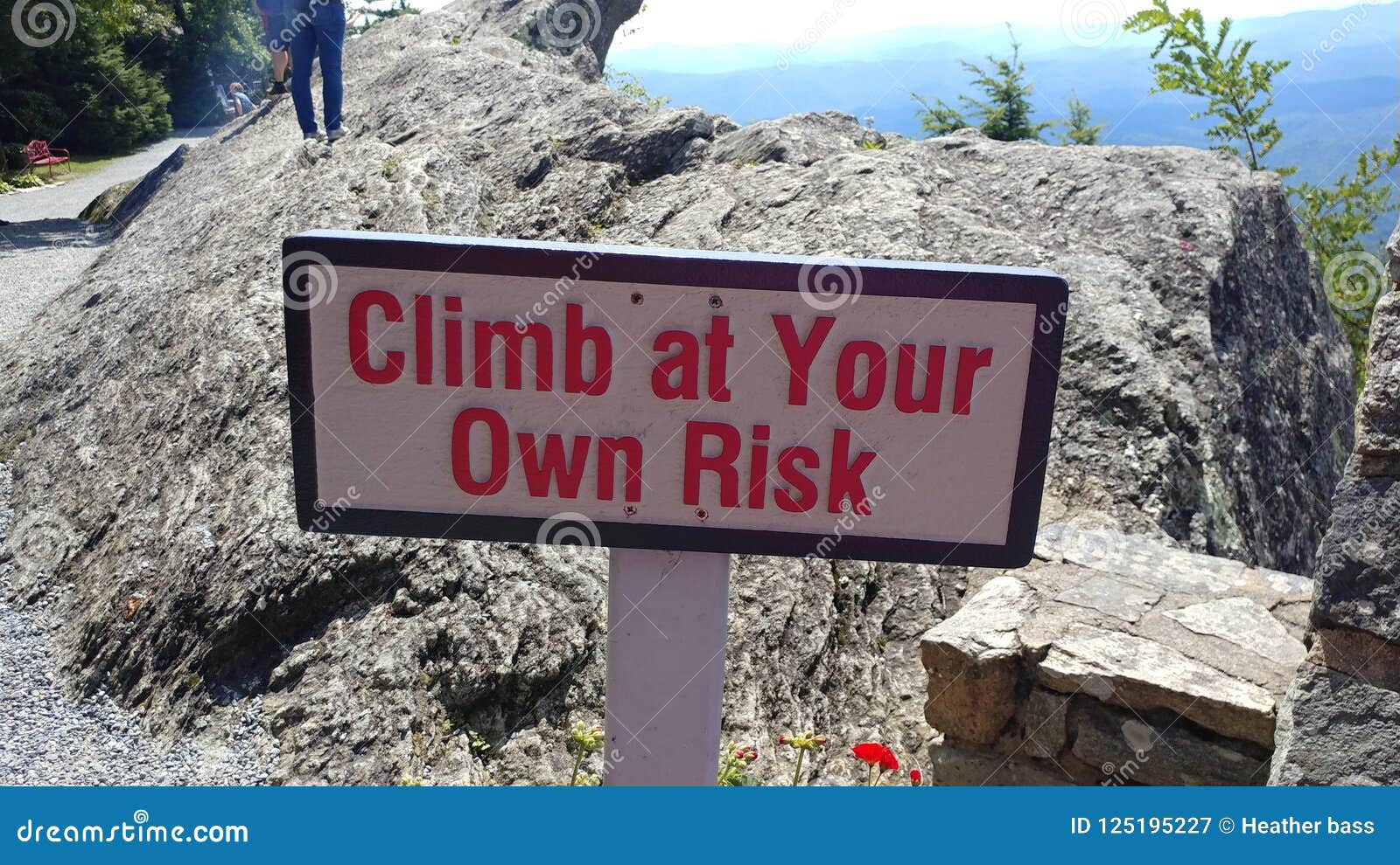 Danger Sign at Edge of Mnt Mountain Cliff Stock Image - Image of danger ...