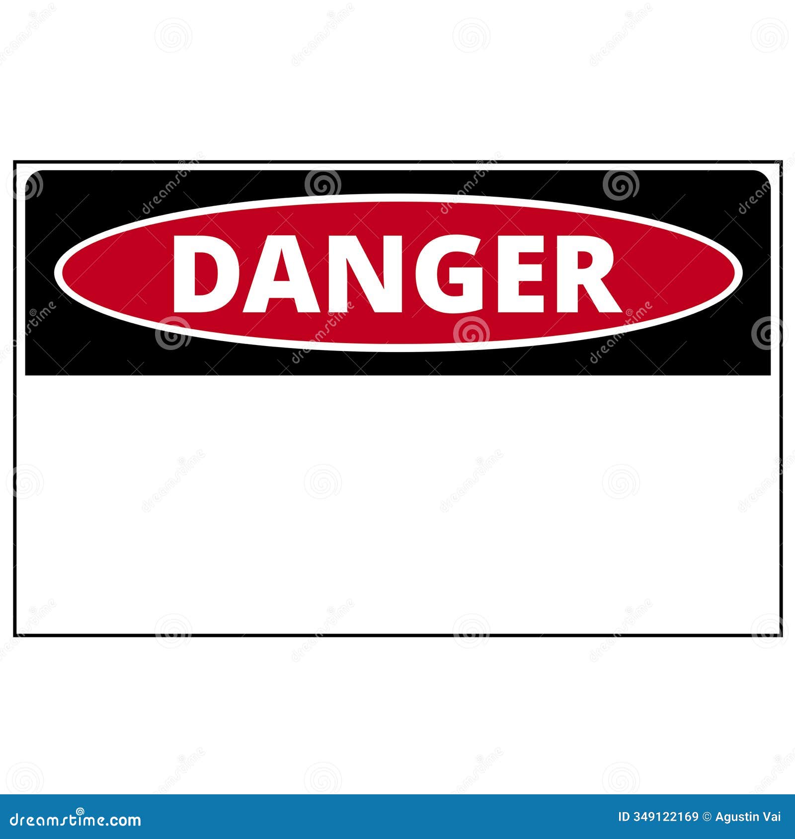 Danger Sign with Editable Space on a White Background Stock Vector ...