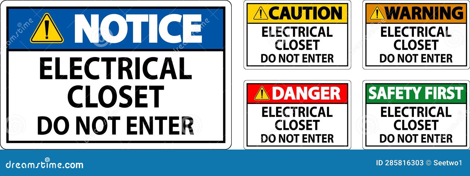 Danger Sign Electrical Closet - Do Not Enter Stock Vector ...