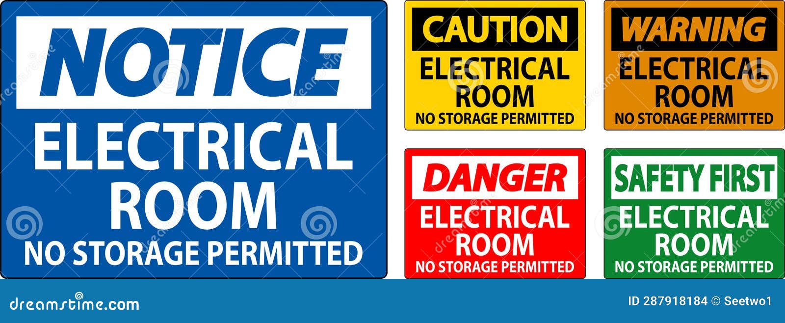 Danger Sign Electrical Room, No Storage Permitted Stock Vector ...