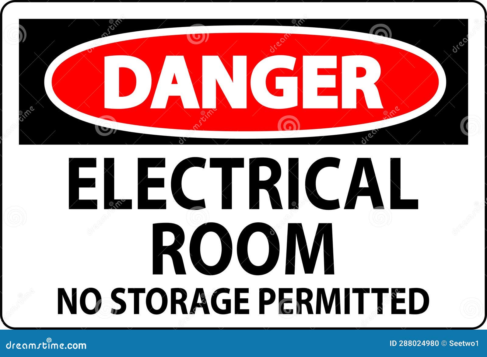 Danger Sign Electrical Room, No Storage Permitted Stock Vector ...