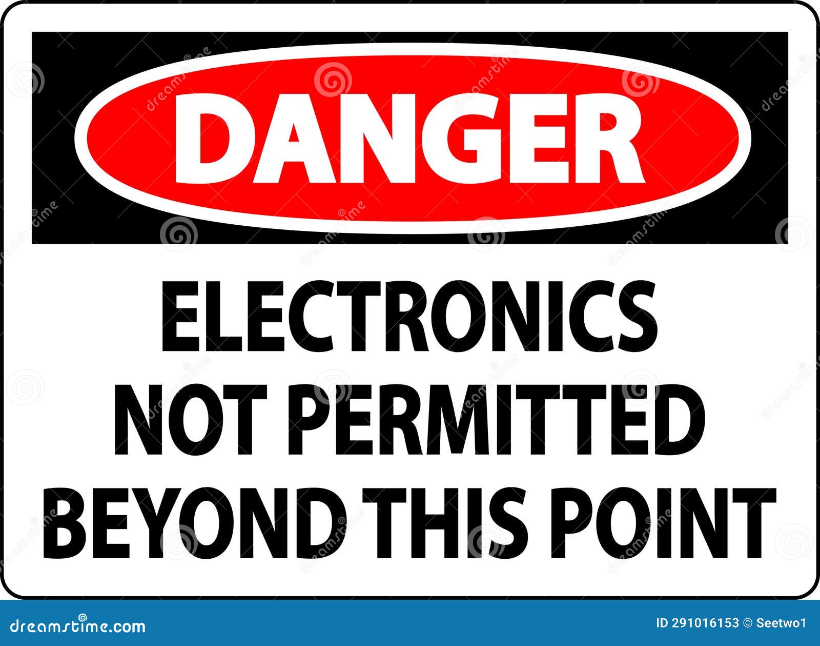 Danger Sign Electronics Not Permitted Beyond this Point Stock Vector ...