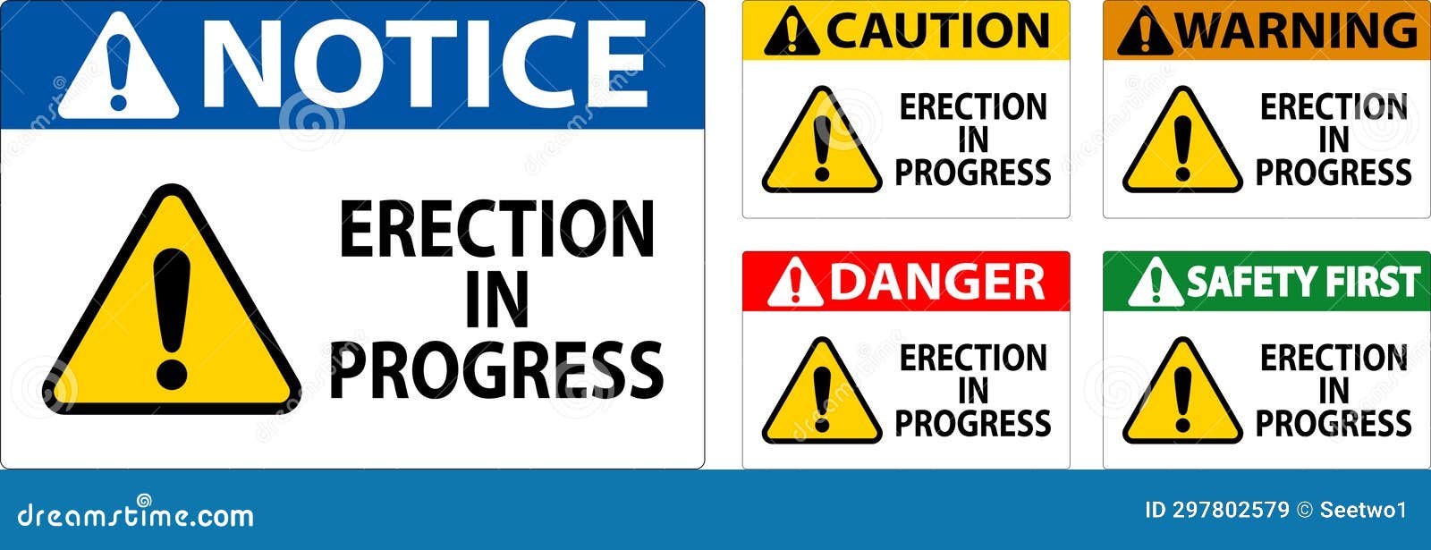 Danger Sign Erection in Progress Stock Vector - Illustration of emergency, architectures: 297802579