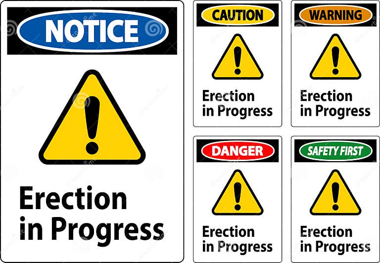 Danger Sign Erection in Progress Stock Illustration - Illustration of planks, insignia: 297976249
