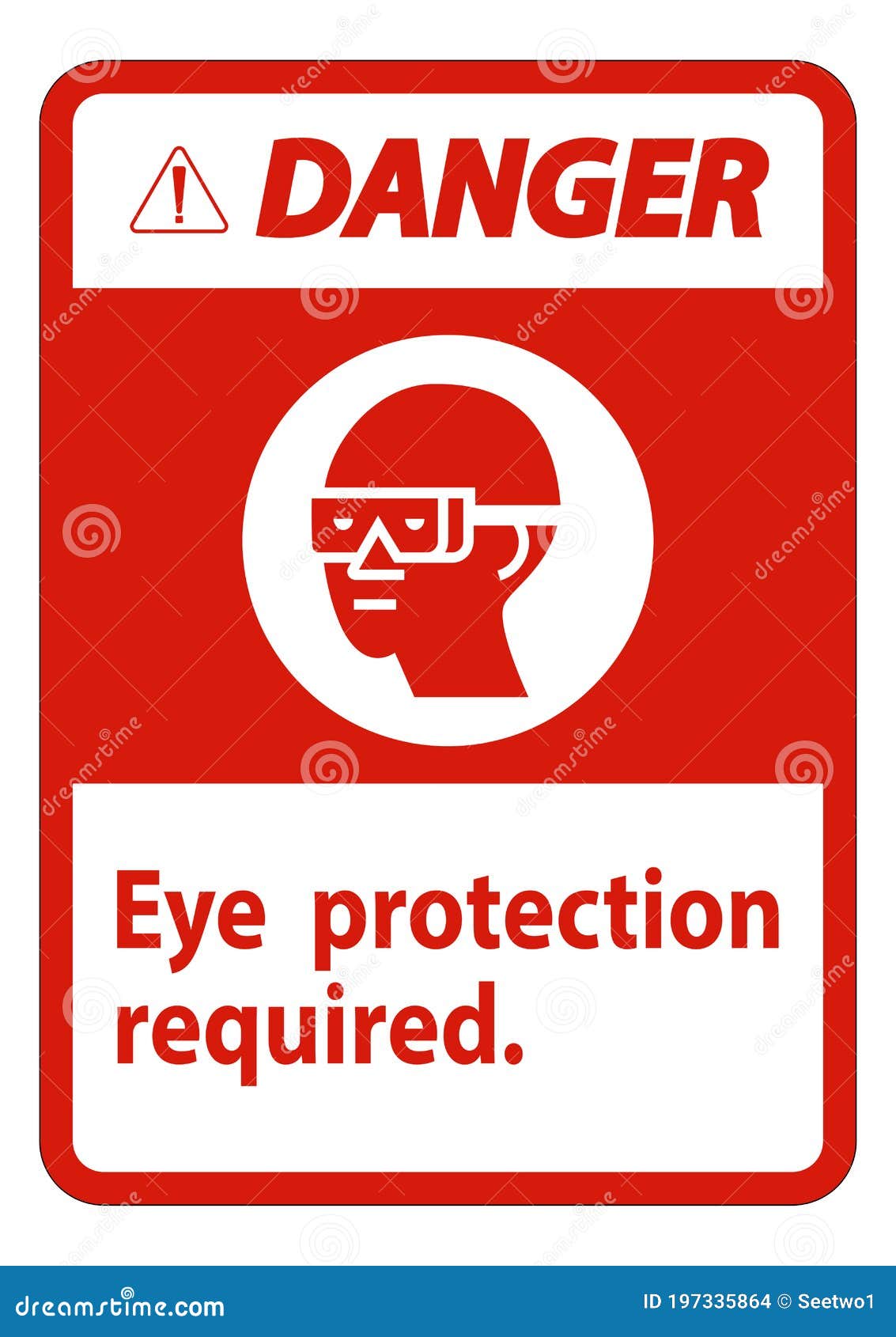 Danger Sign Eye Protection Required Symbol Isolate on White Background ...