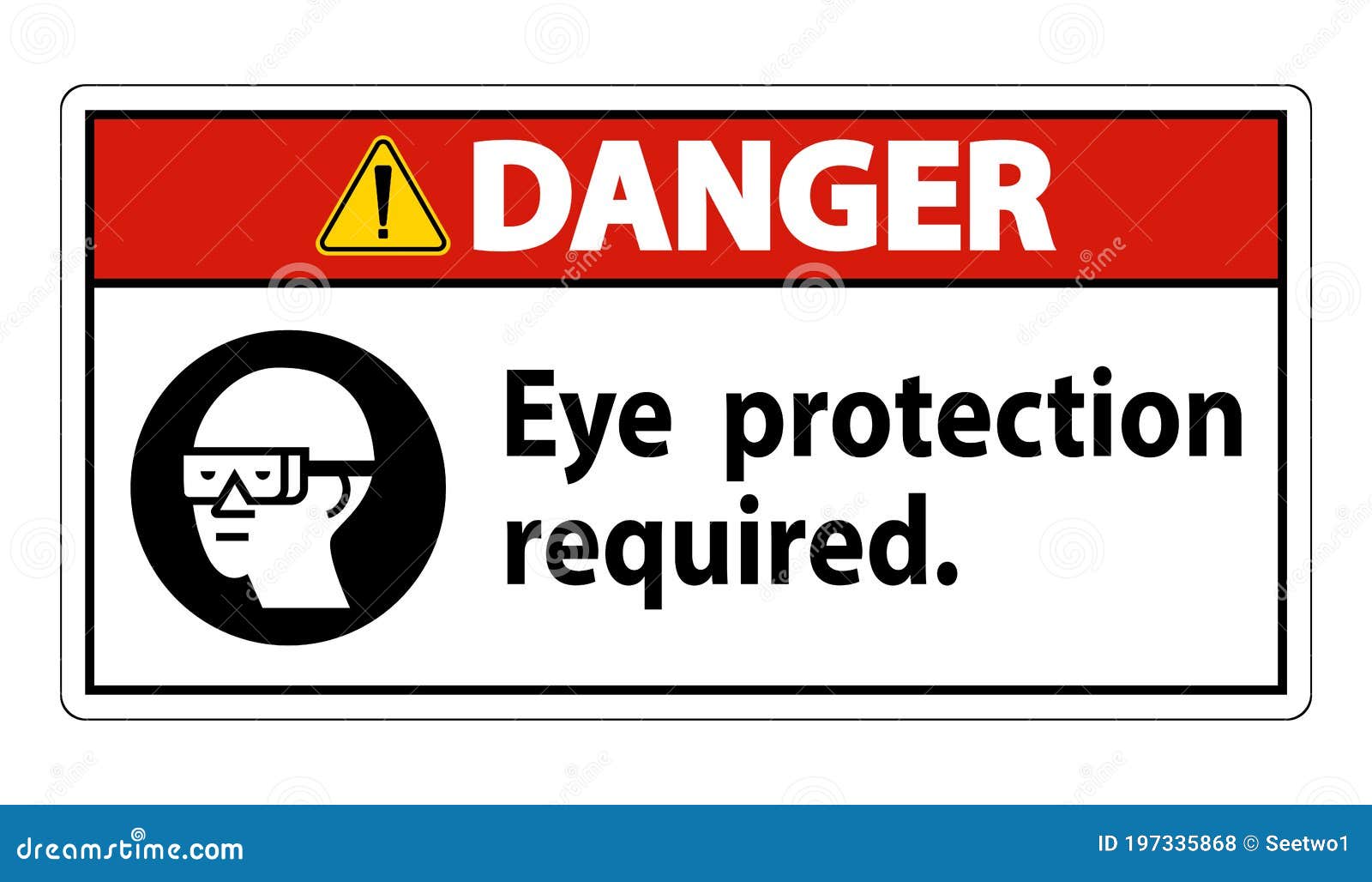 Danger Sign Eye Protection Required Symbol Isolate on White Background ...