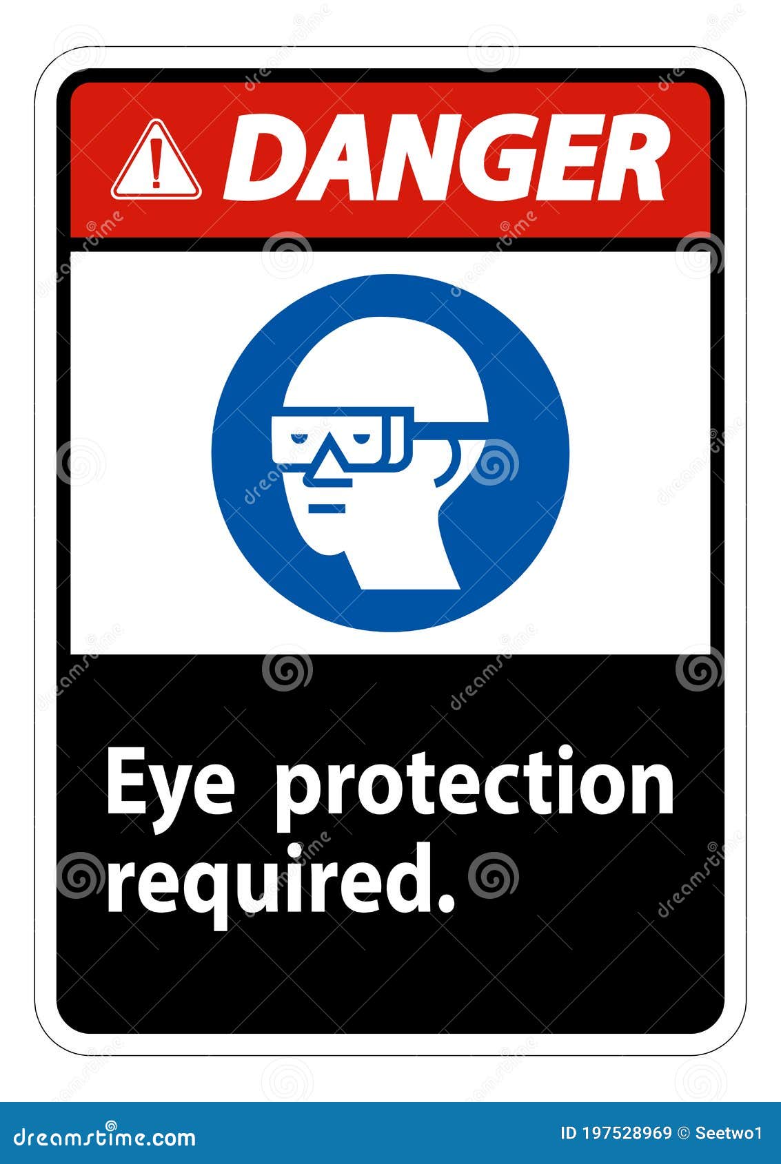 Danger Sign Eye Protection Required Symbol Isolate on White Background ...