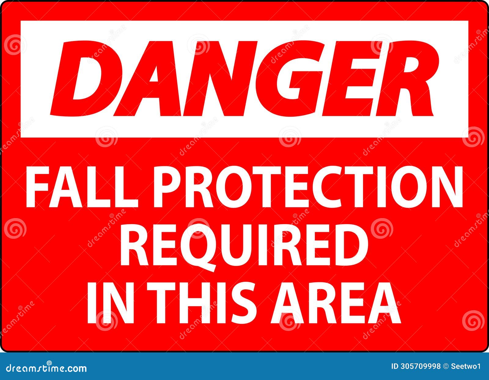 Danger Sign, Fall Protection Required in this Area Stock Vector ...