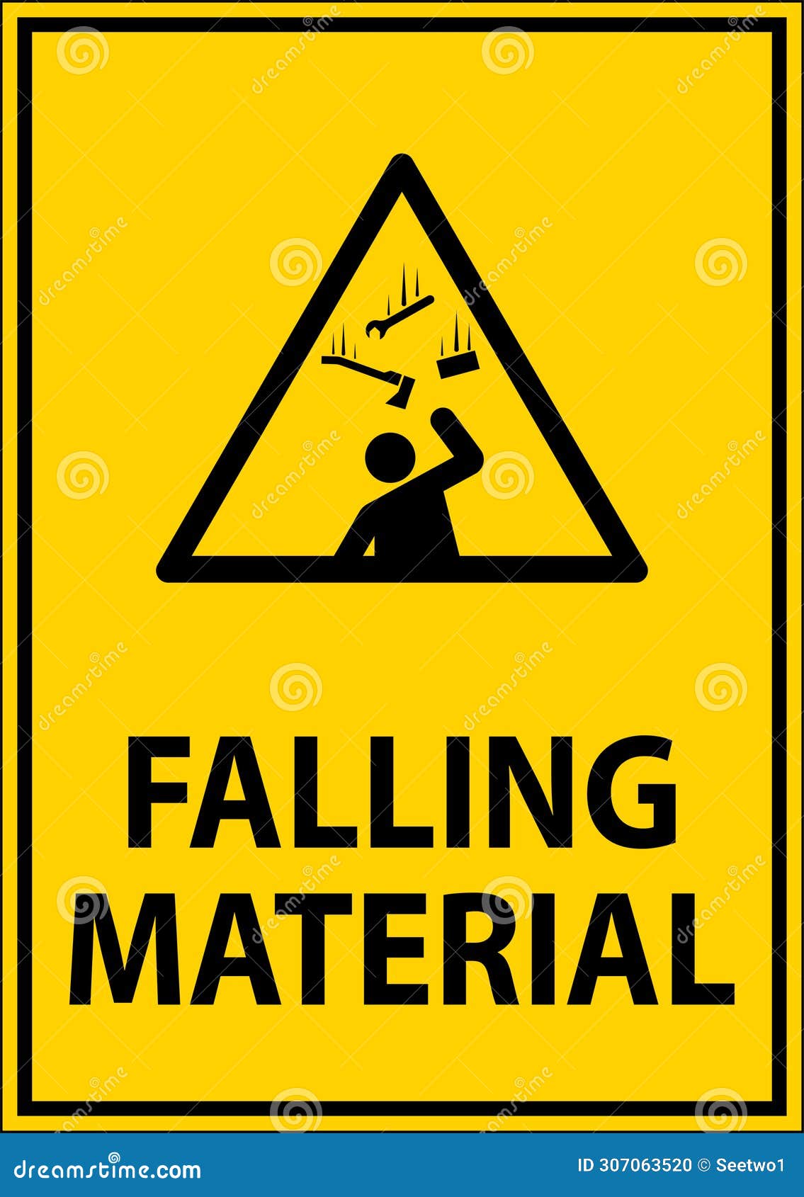 Danger Sign Falling Material Stock Vector - Illustration of alert, icon ...