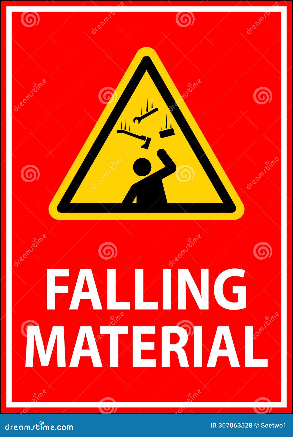 Danger Sign Falling Material Stock Vector - Illustration of injury ...