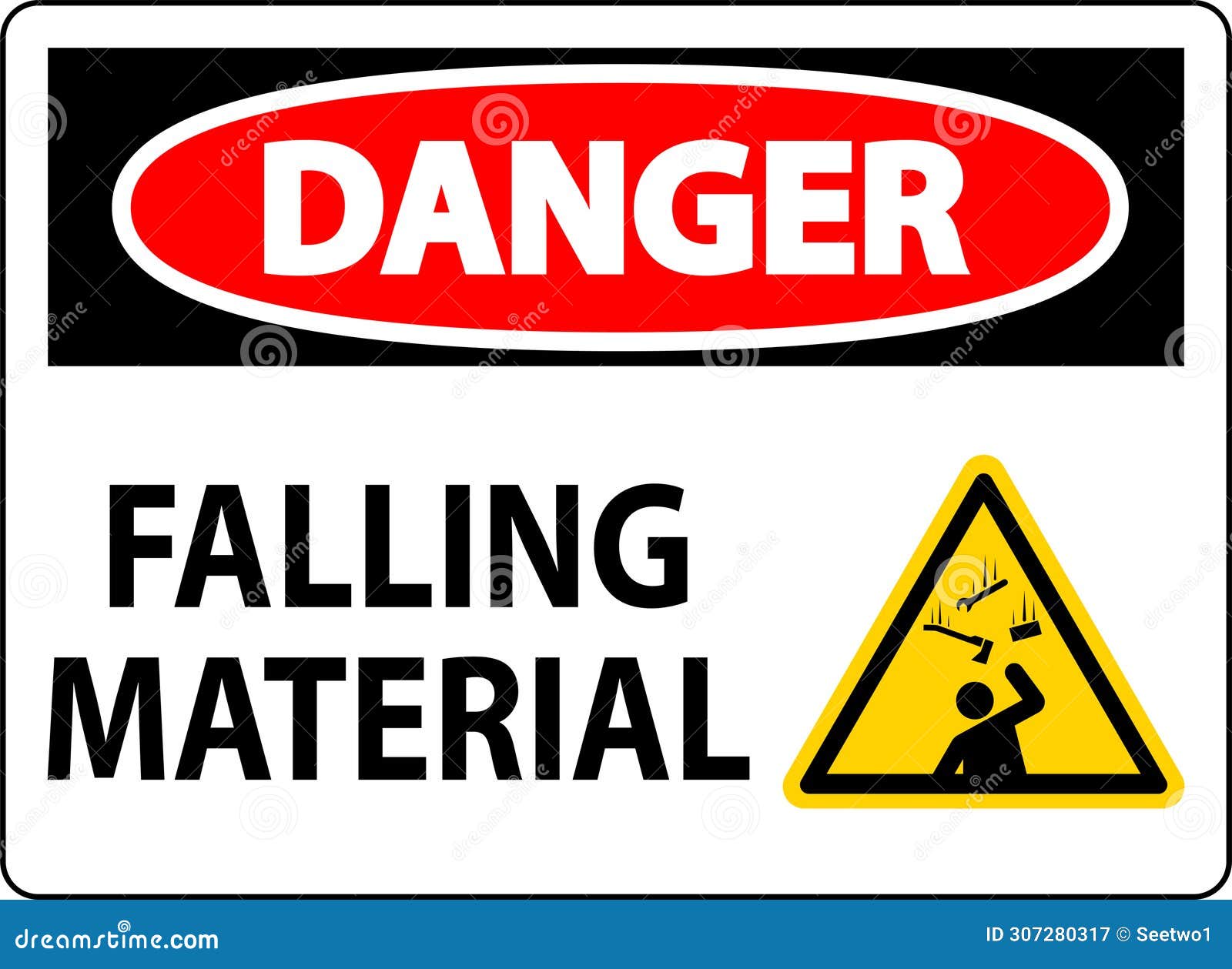 Danger Sign Falling Material Stock Vector - Illustration of accident ...