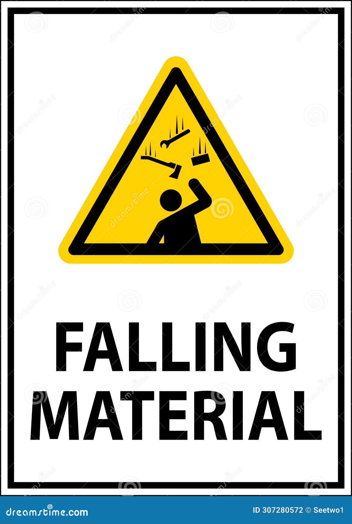Danger Sign Falling Material Stock Vector - Illustration of protect ...