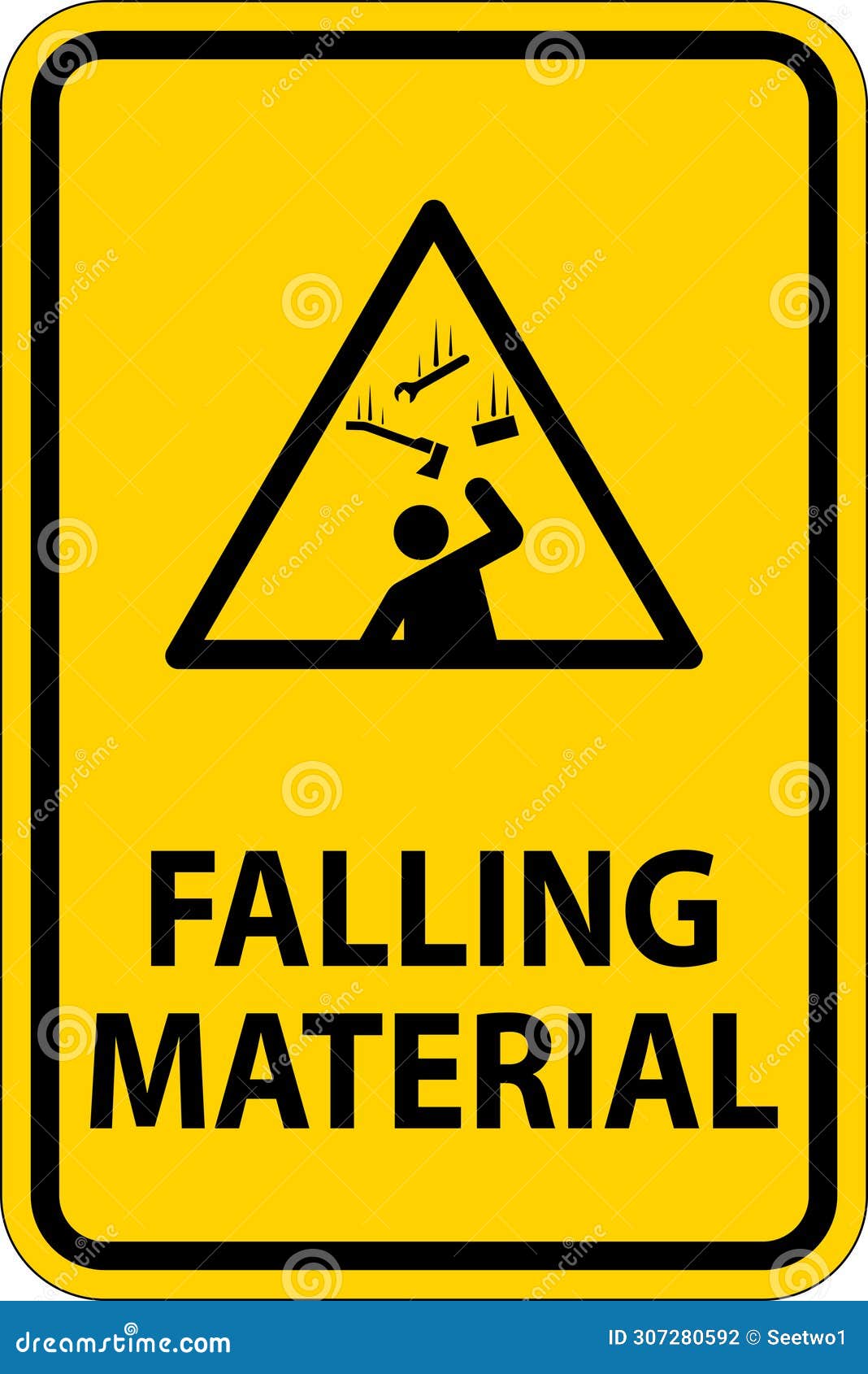 Danger Sign Falling Material Stock Vector - Illustration of debris ...