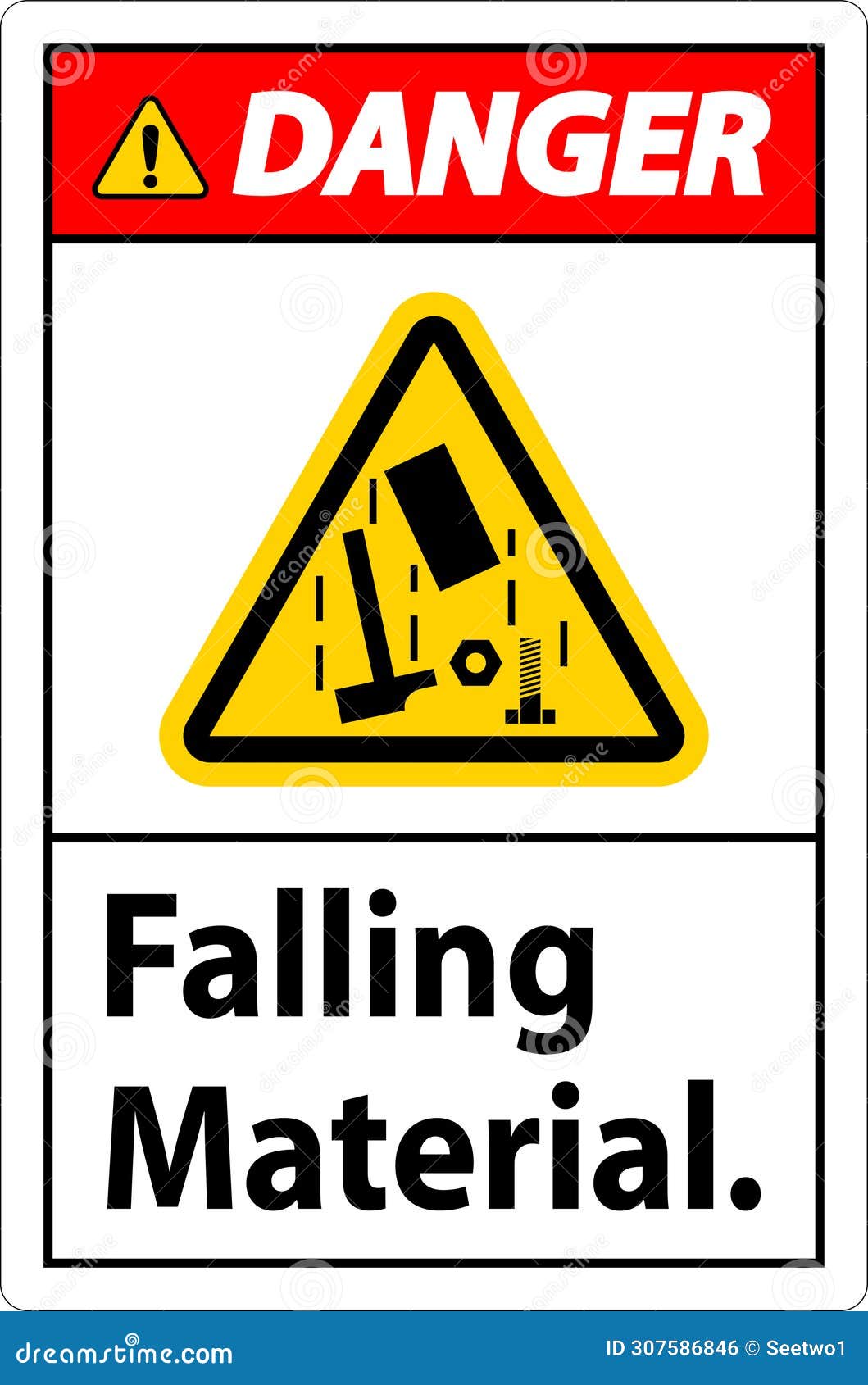 Danger Sign, Falling Material Stock Vector - Illustration of material ...