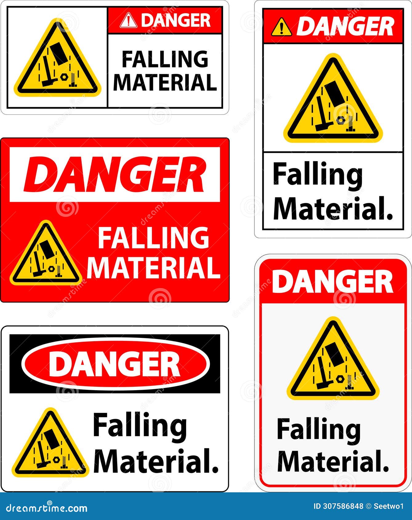 Danger Sign, Falling Material Stock Vector - Illustration of object ...