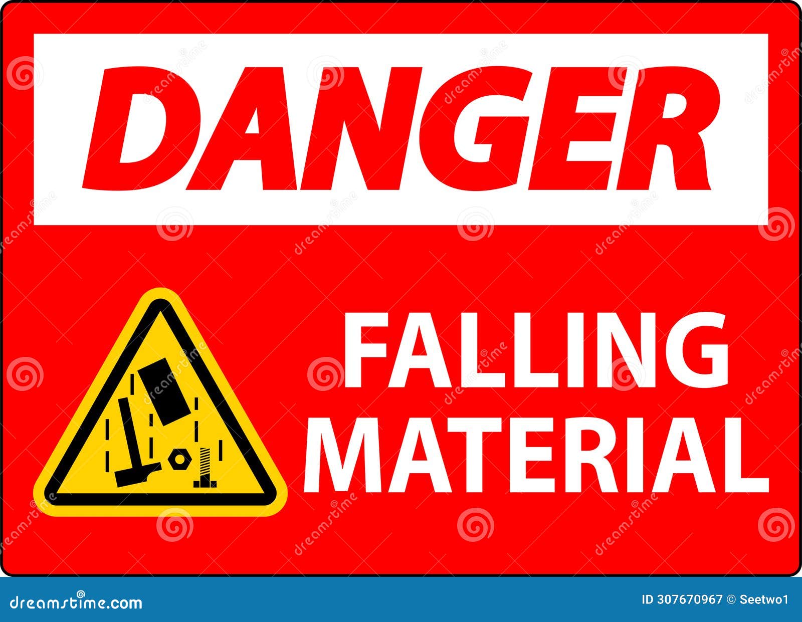 Danger Sign, Falling Material Stock Vector - Illustration of dangerous ...