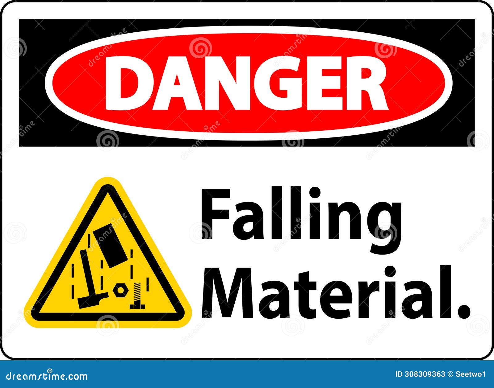 Danger Sign, Falling Material Stock Vector - Illustration of industry ...