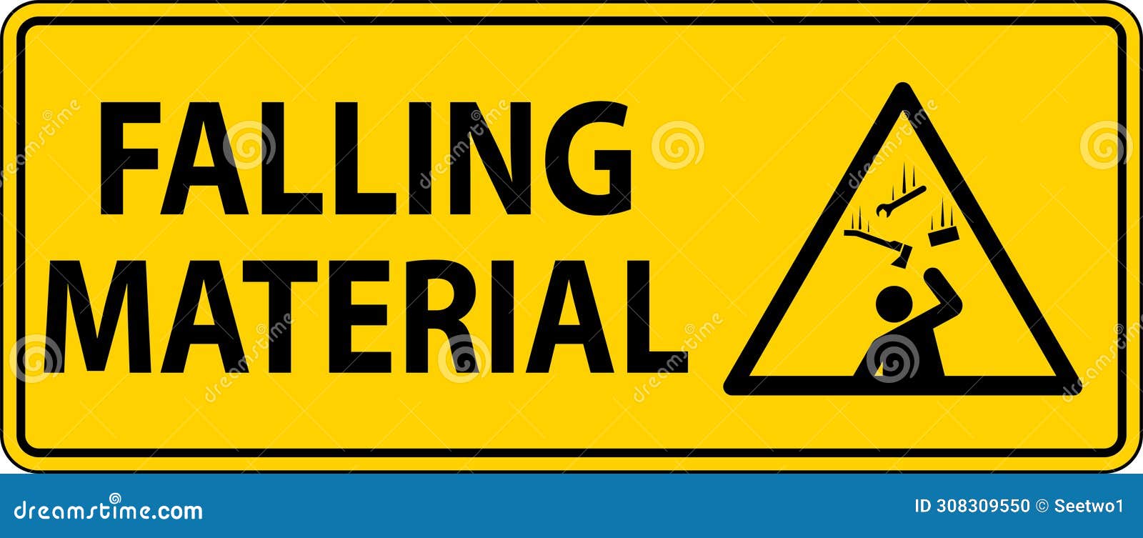 Danger Sign Falling Material Stock Vector - Illustration of hardhat ...