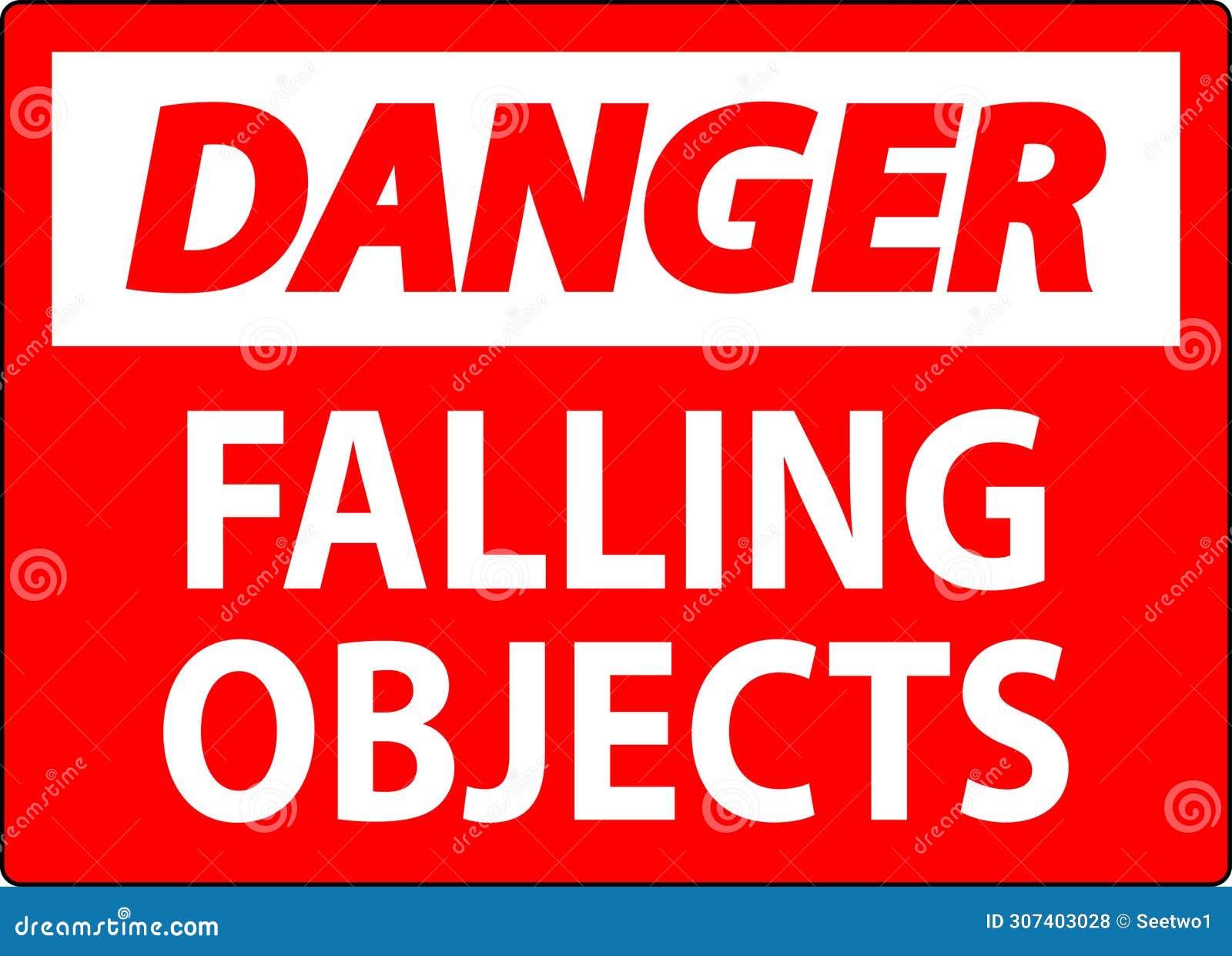 Danger Sign, Falling Objects Stock Vector - Illustration of hazard ...
