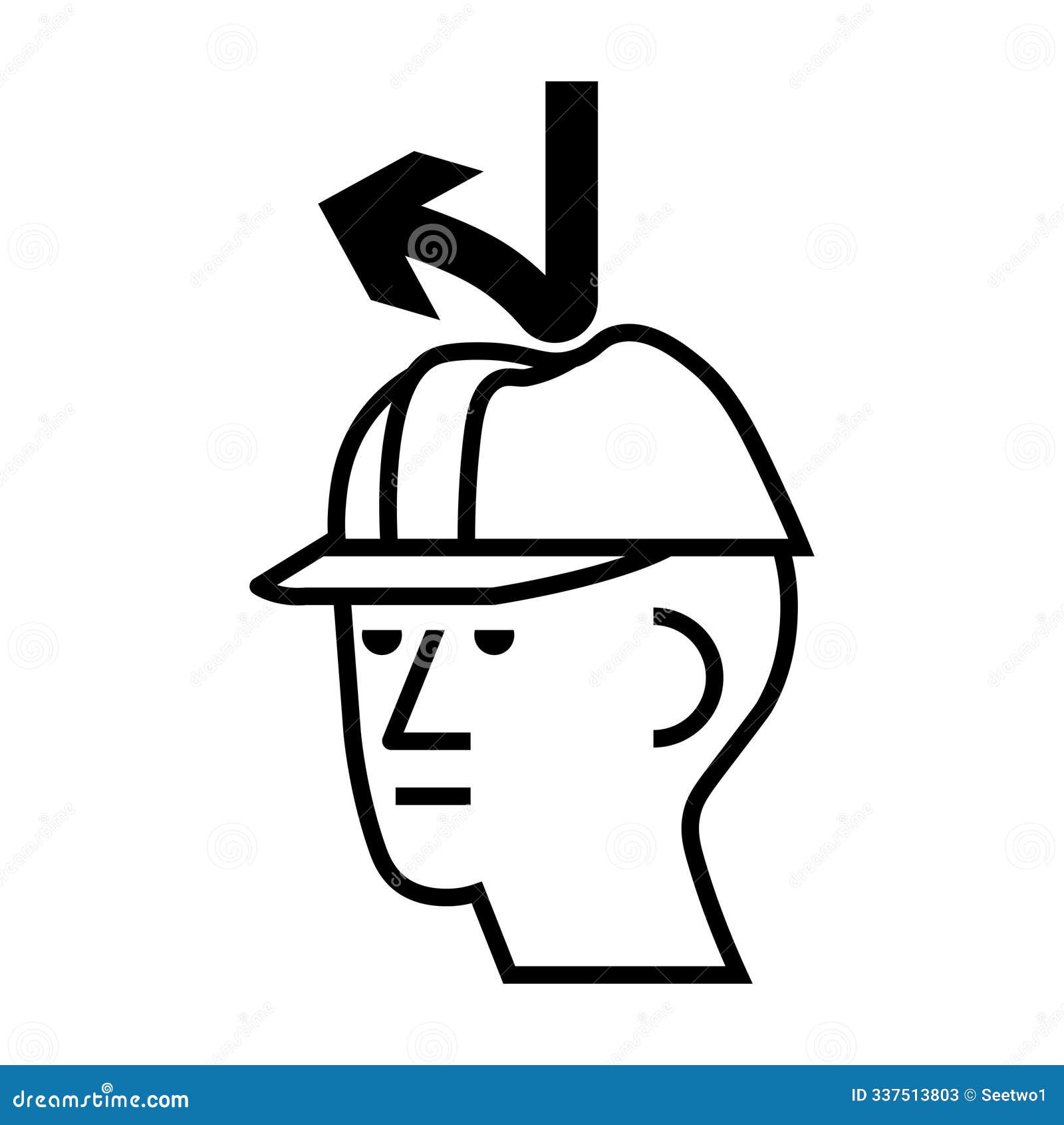 Danger Sign, Falling Objects Hard Hat Area Stock Vector - Illustration ...