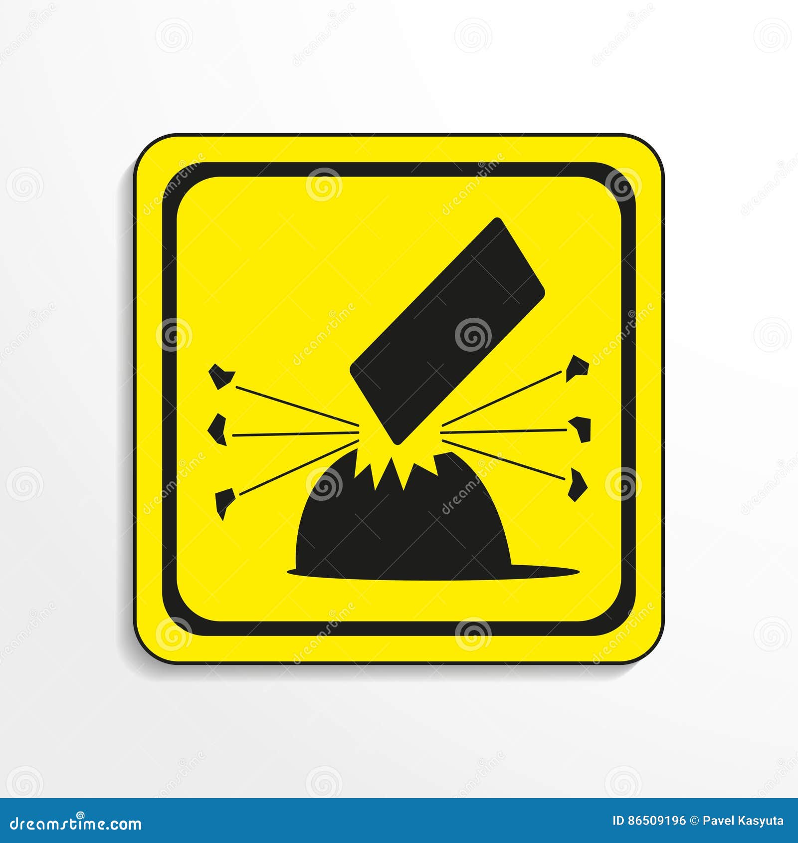 Danger Sign. Falling Objects. Vector Icon. Stock Vector - Illustration ...
