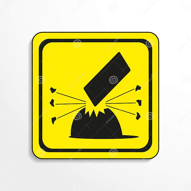 Danger Sign. Falling Objects. Vector Icon. Stock Vector - Illustration ...