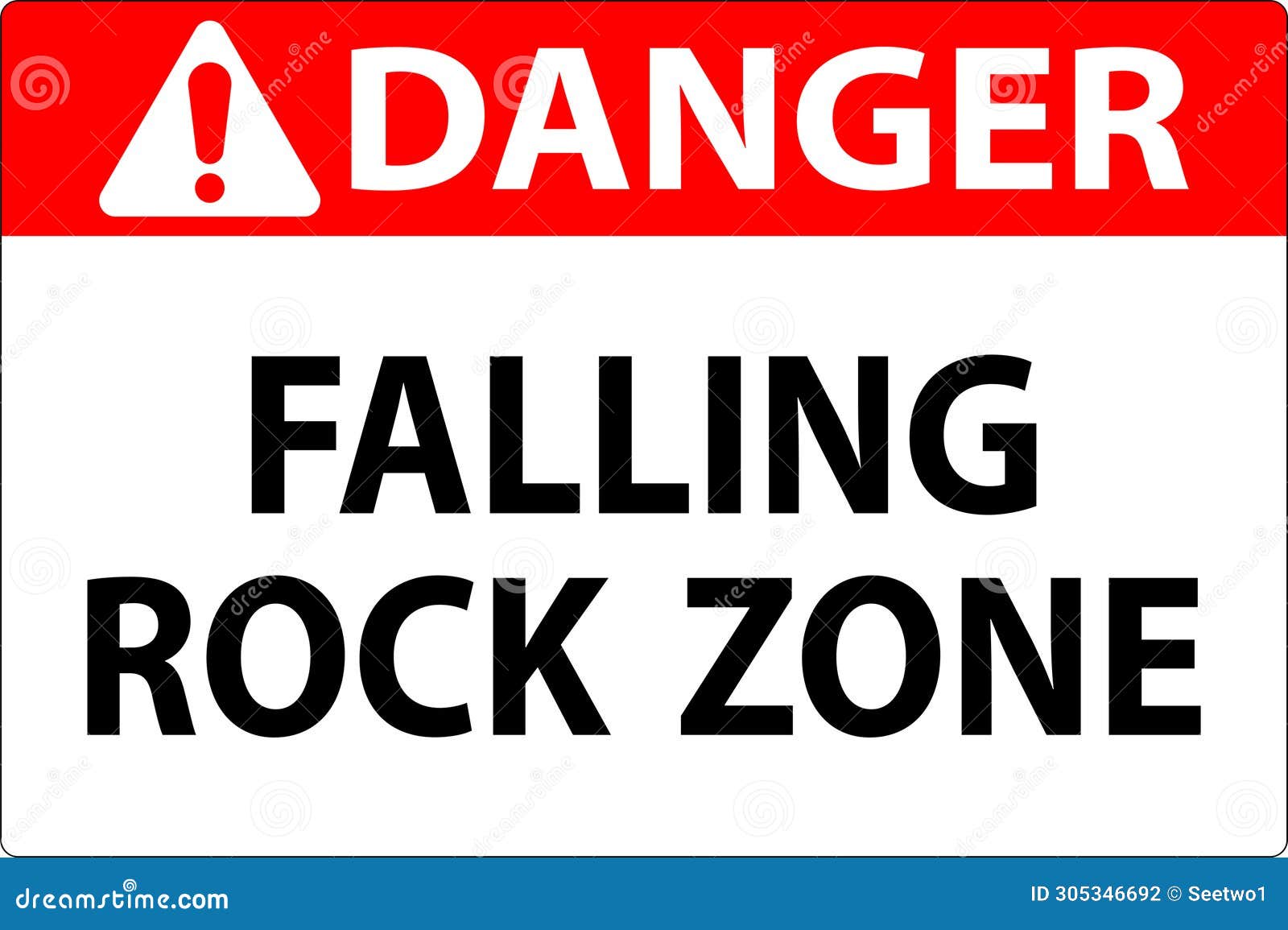 Danger Sign, Falling Rock Zone Stock Vector - Illustration of area ...