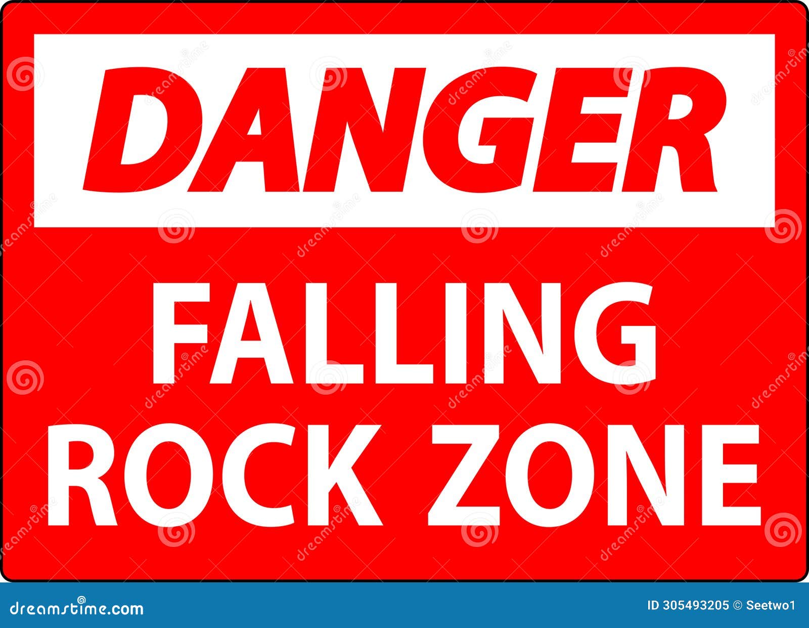 Danger Sign, Falling Rock Zone Stock Vector - Illustration of landscape ...