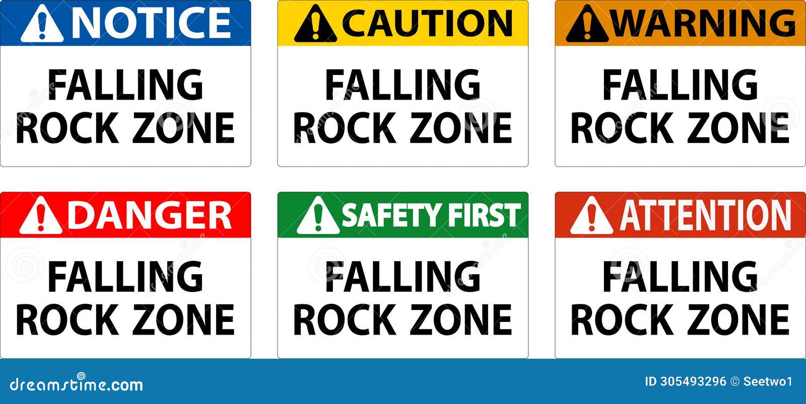 Danger Sign, Falling Rock Zone Stock Vector - Illustration of collapse ...