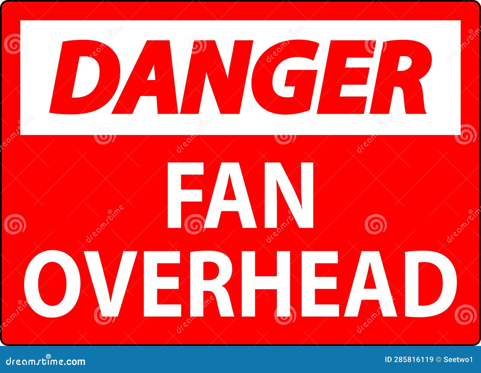 Danger Sign Fan Overhead stock vector. Illustration of airplane - 285816119