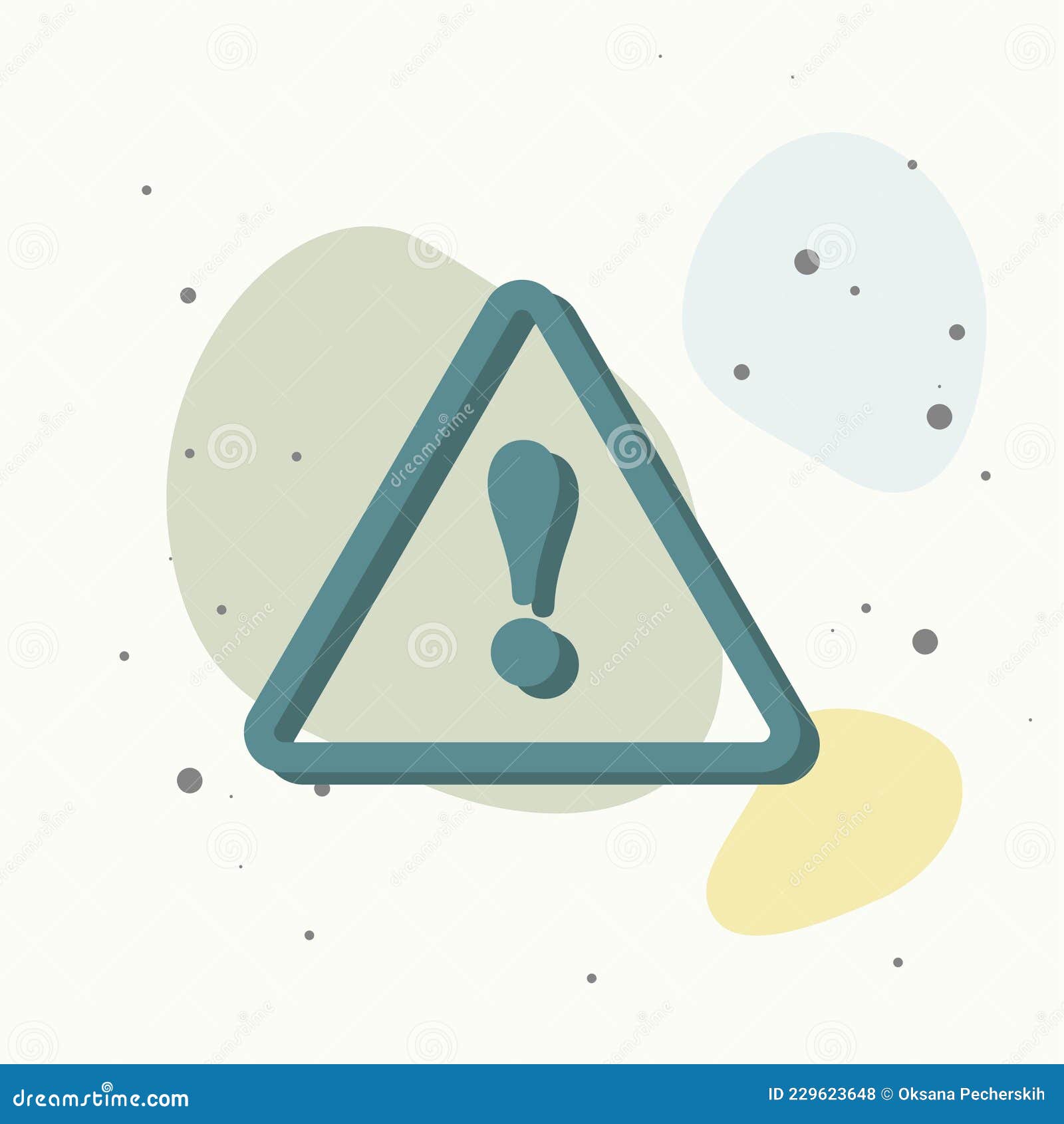 Danger Sign Flat Icon on White Background on Multicolored Background ...