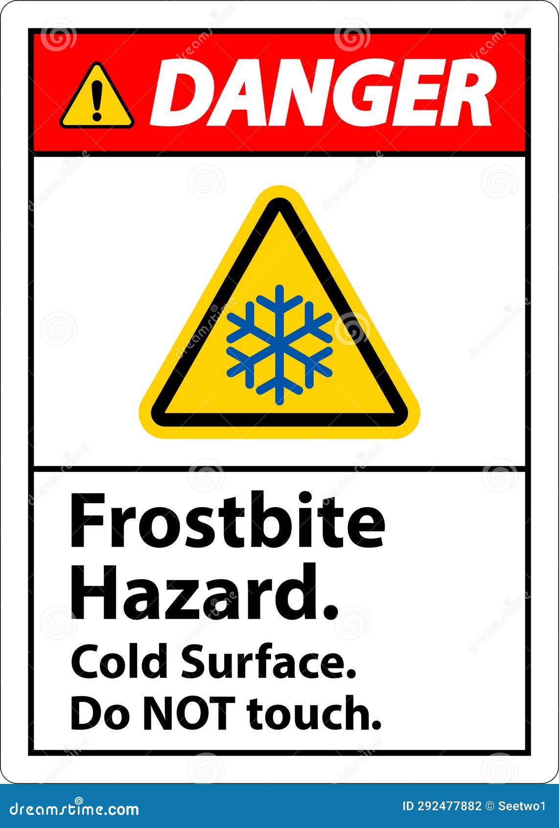 Danger Sign Frostbite Hazard, Do Not Touch Cold Surface Stock Vector ...
