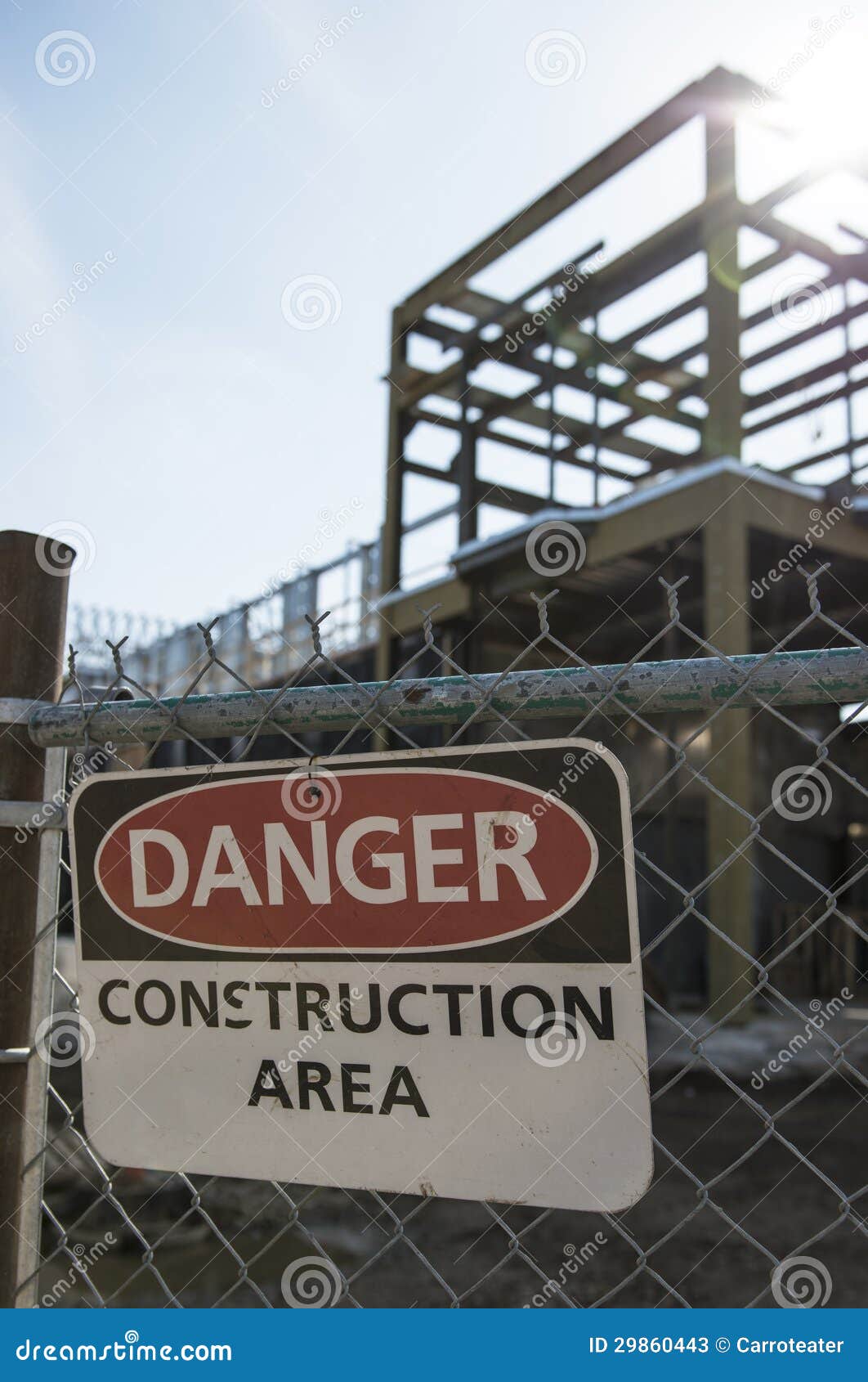 Danger Sign at the Construction Area Stock Image - Image of building ...