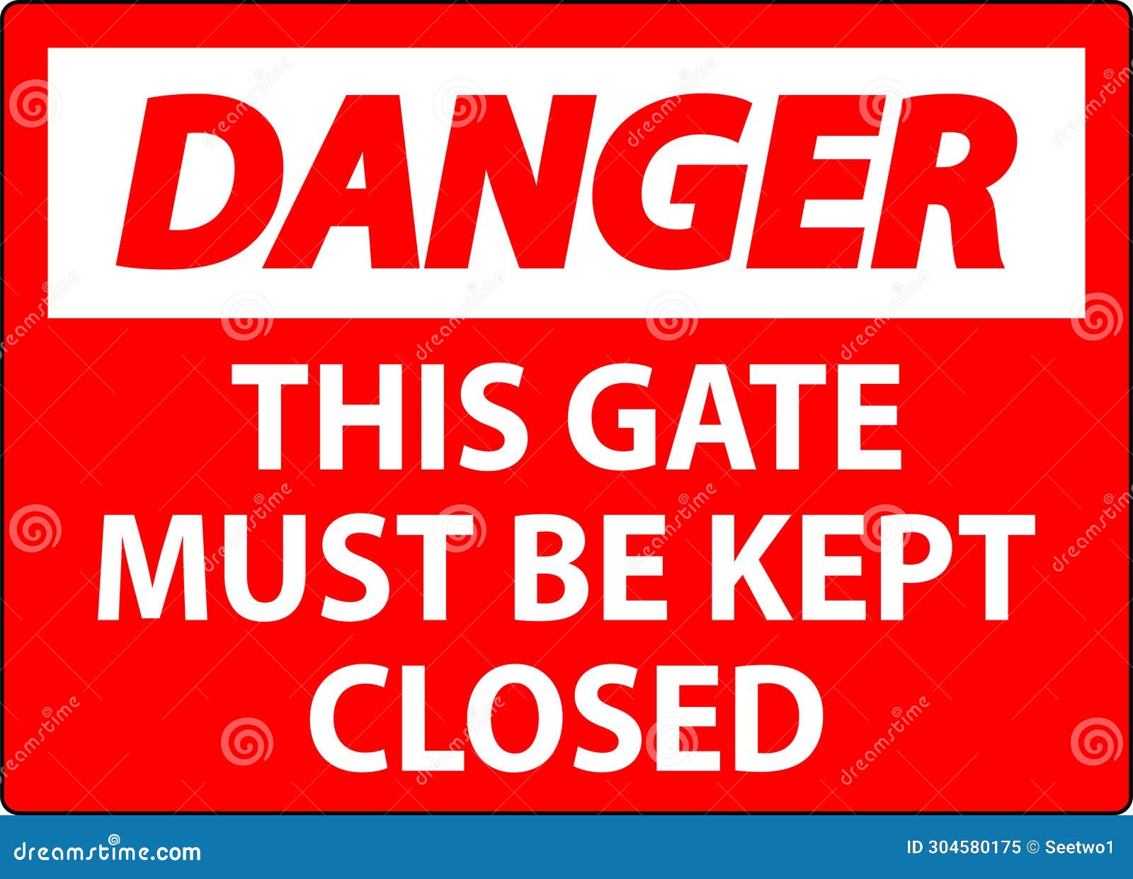 Danger Sign, Gate Must Be Kept Closed Vector Illustration ...