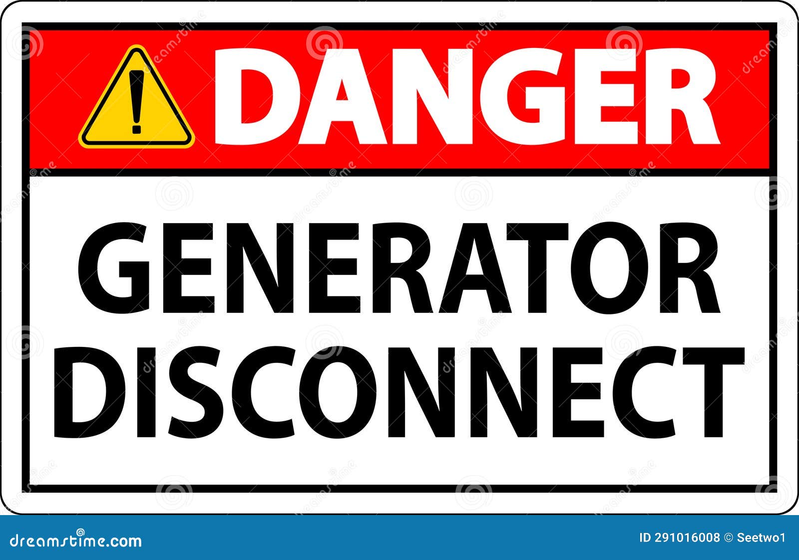 Danger Sign Generator Disconnect Stock Vector - Illustration of ...