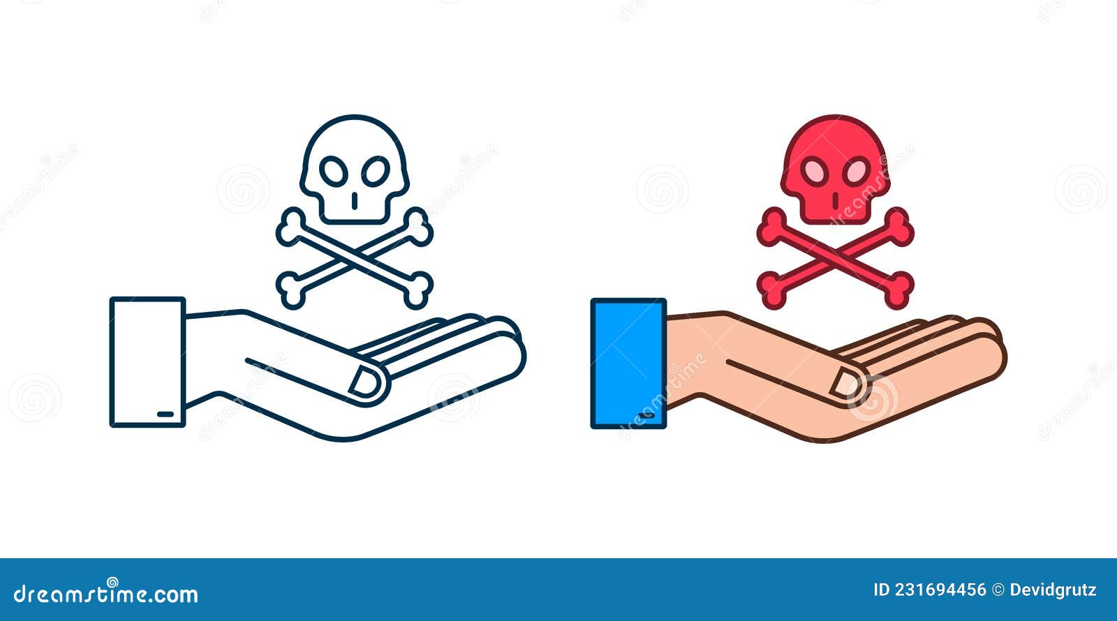 Danger Sign in Hands on White Backdrop. Vector Illustration. Stock ...