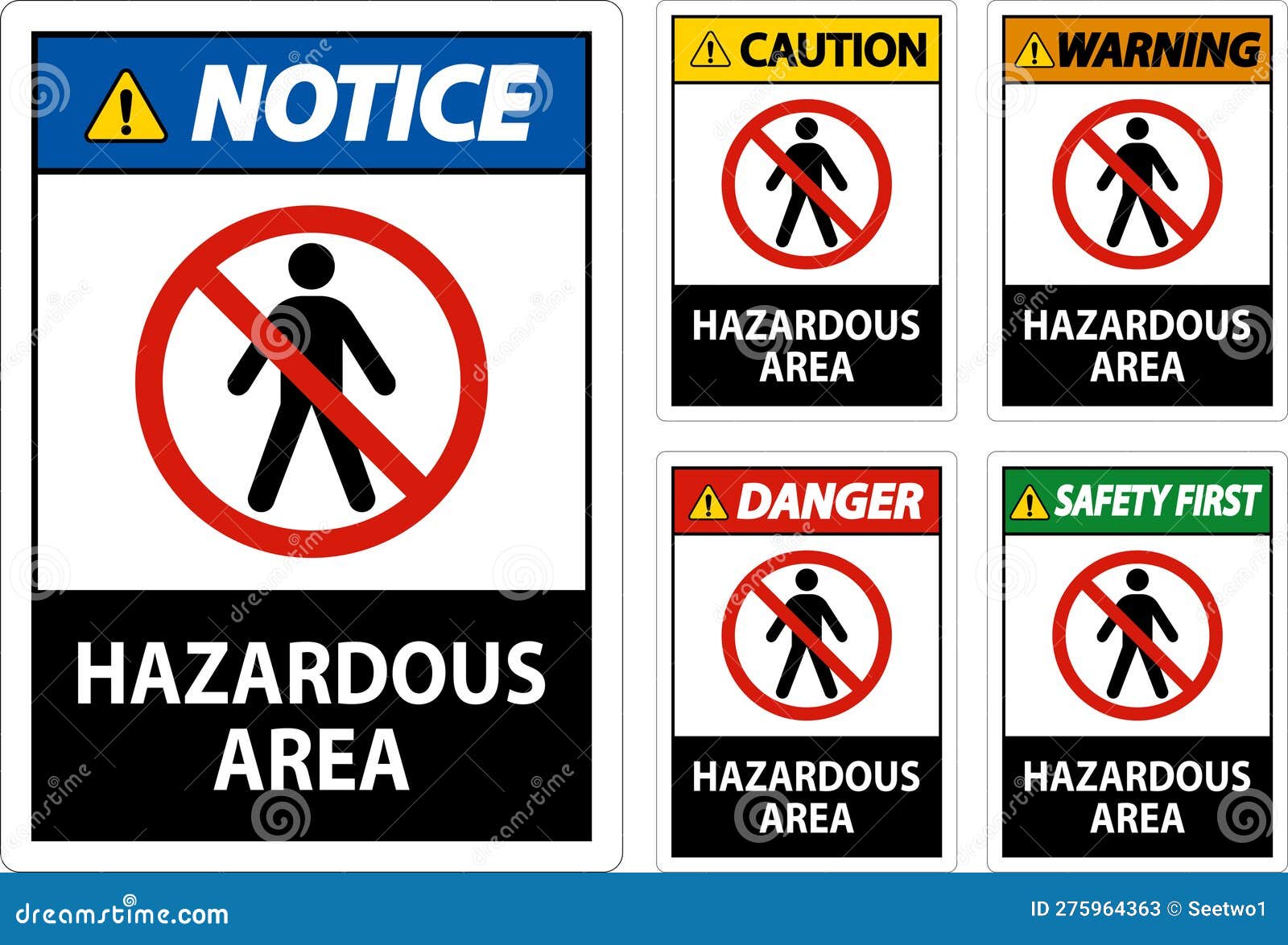 Danger Sign Hazardous Area Sign on White Background Stock Vector ...