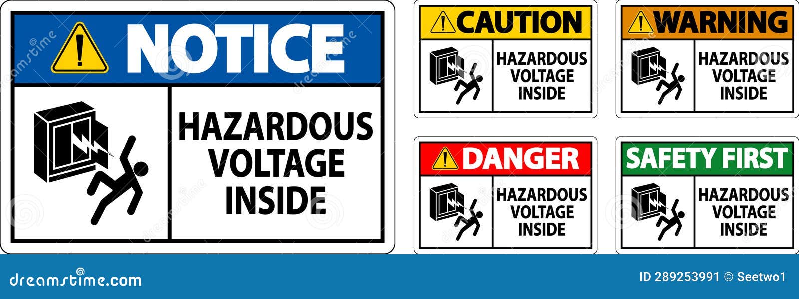 Danger Sign Hazardous Voltage Inside Stock Vector - Illustration of ...