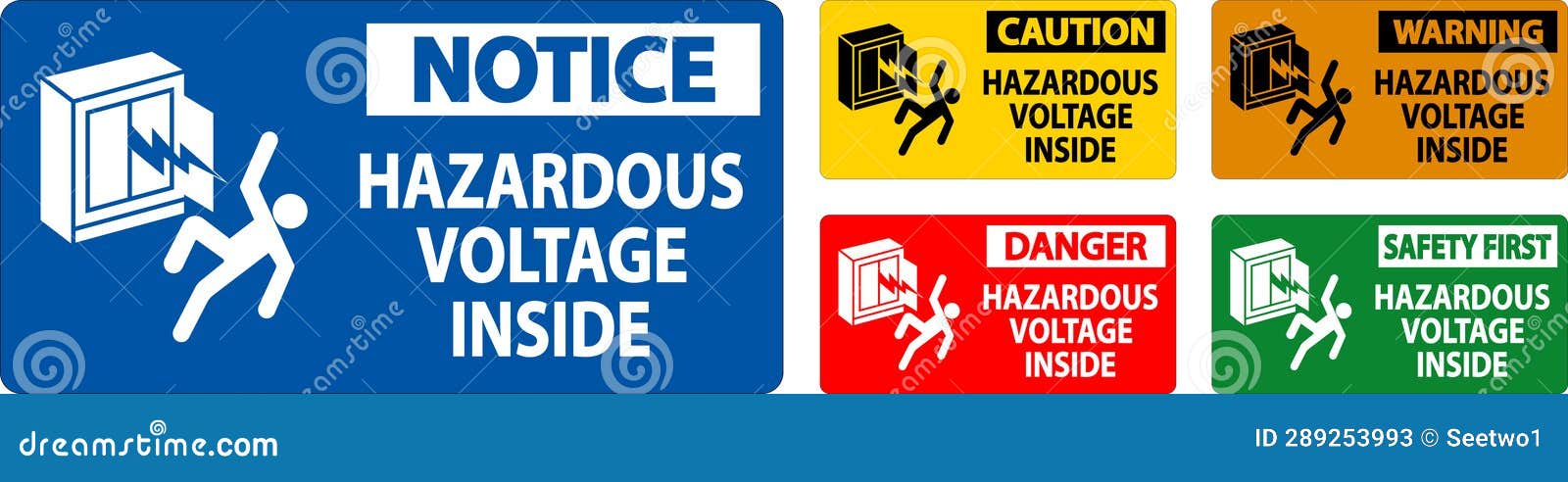 Danger Sign Hazardous Voltage Inside Stock Vector - Illustration of ...