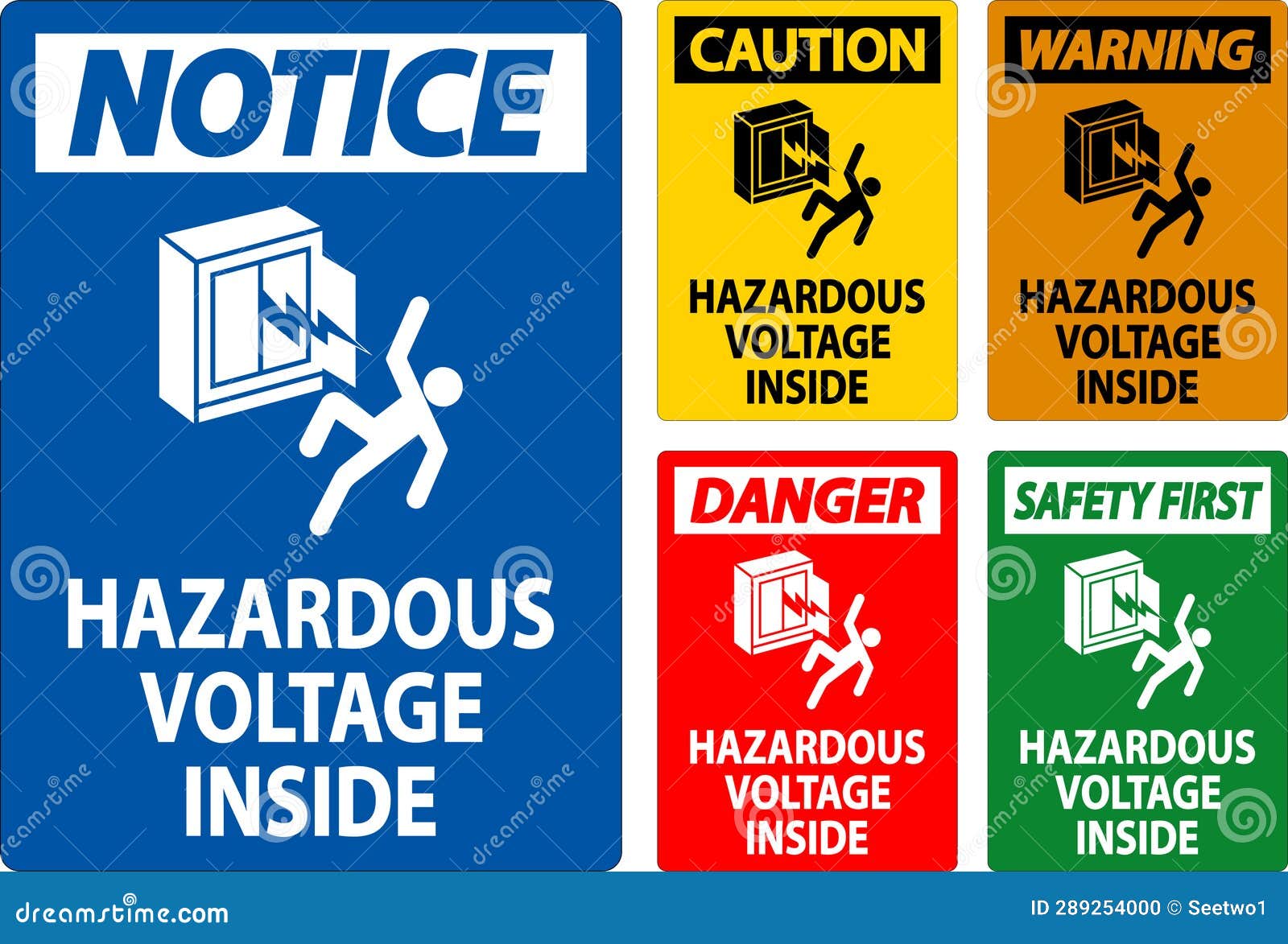 Danger Sign Hazardous Voltage Inside Stock Vector - Illustration of ...