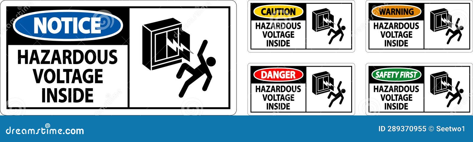 Danger Sign Hazardous Voltage Inside Stock Vector - Illustration of ...