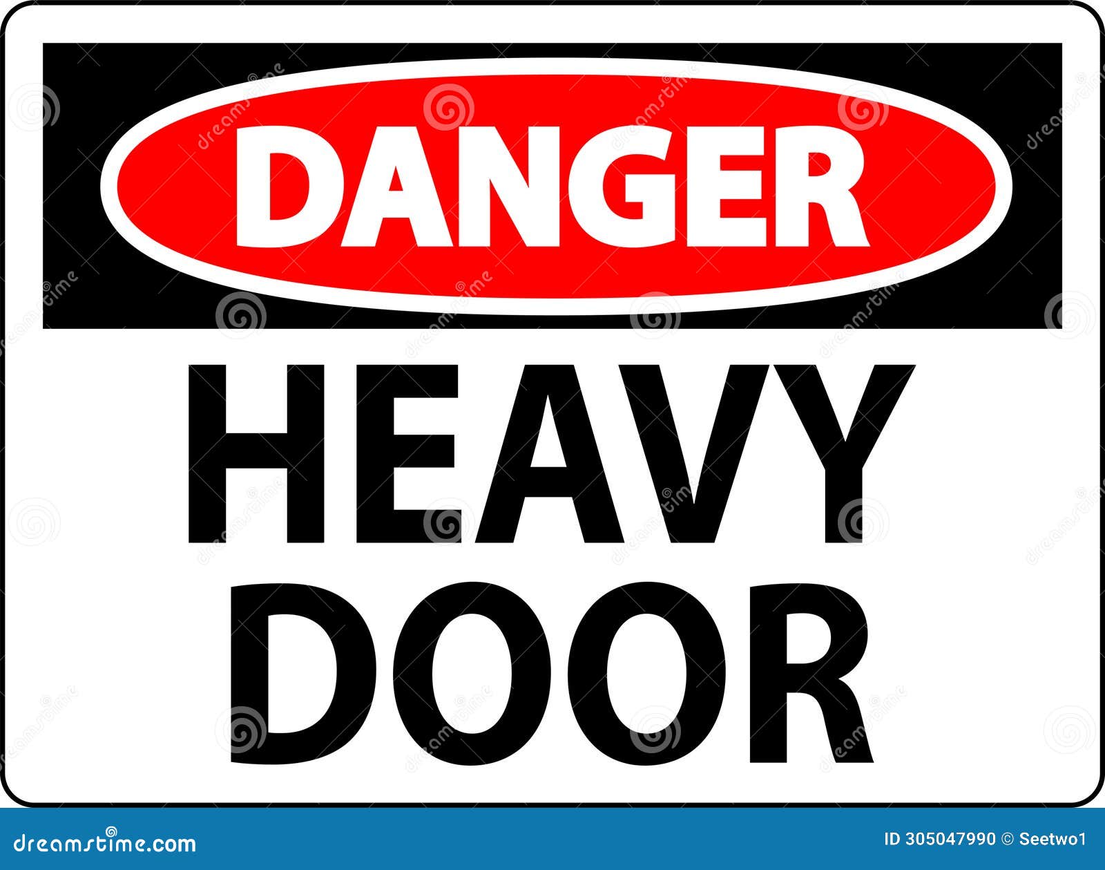 Danger Sign, Heavy Door stock vector. Illustration of factory - 305047990